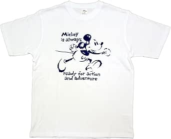 Amazon | [ディズニー] メンズ 和柄 プリント 半袖 Tシャツ ミッキー ドナルド 3277-4505 (L, ミッキーホワイト) | Tシャツ・カットソー 通販