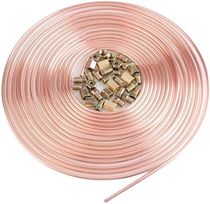 Brake Pipe Copper Coated Tubing 32.8Ft. of 3/16" Automotive Replacement ...