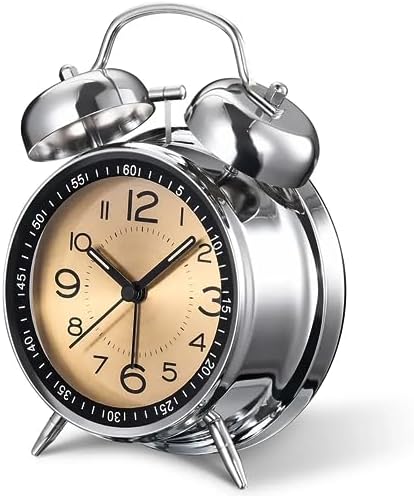 Retro Alarm Clock, Old Fashioned Bedside Alarm Clock with Non Ticking ...