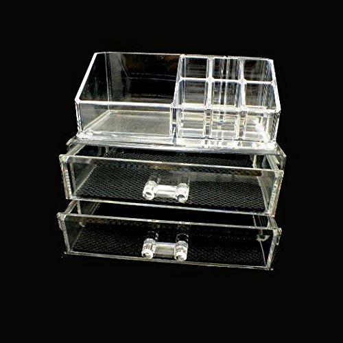 Amazon.com : Two Drawers Makeup Organizer and Lipstick Holder Combo ...