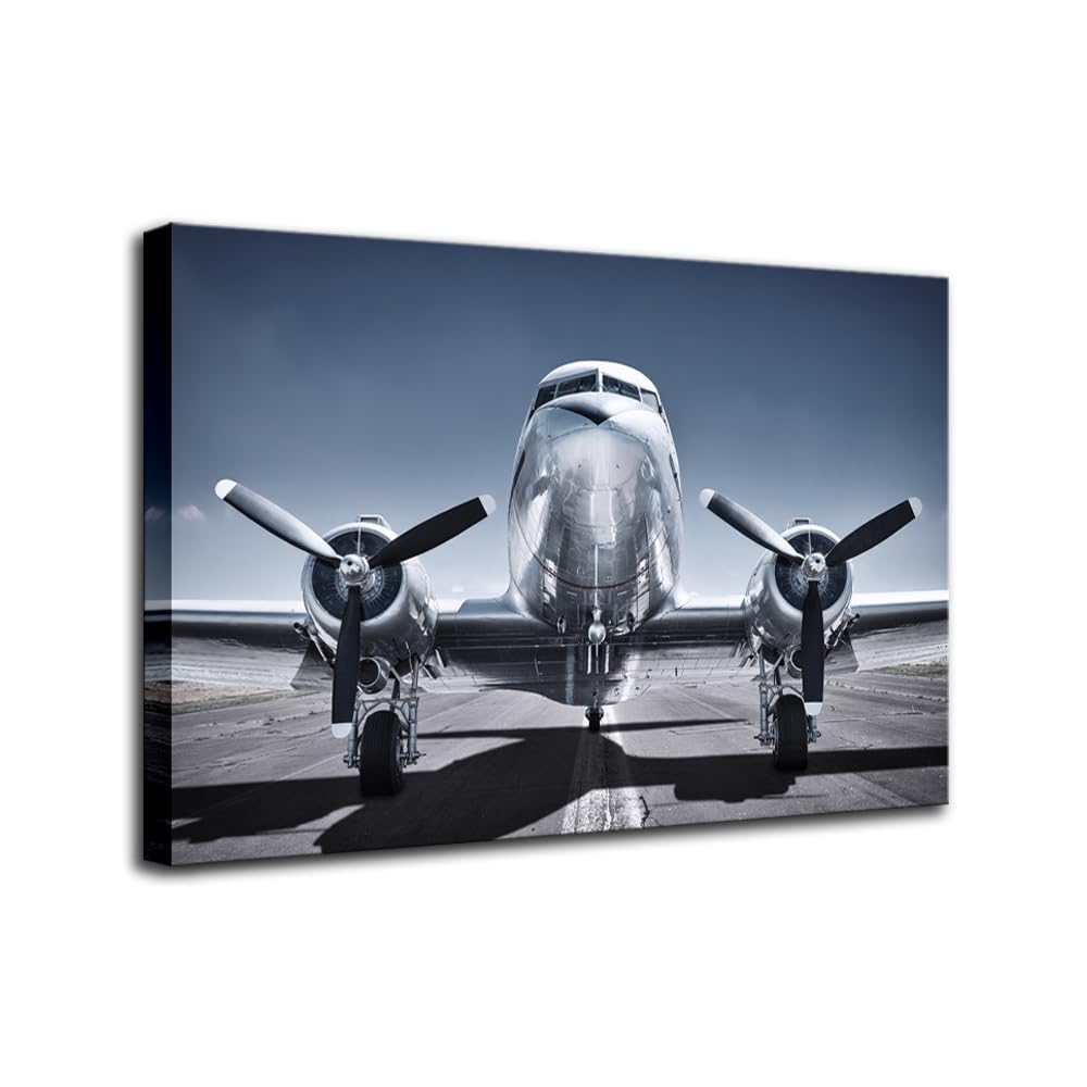 Amazon.com: Modern Airplane Canvas Wall Art Aircraft Picture 16x24 ...
