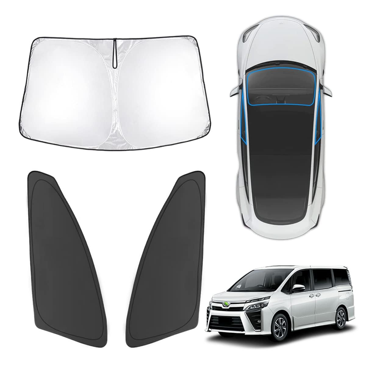 Amazon | CARVANTA トヨタ ヴォクシー ノア 80系 フロントサンシェード サイドサンシェード 遮光シェード VOXY NOAH 80 2014年1月-現行 4層構造 断熱 ...