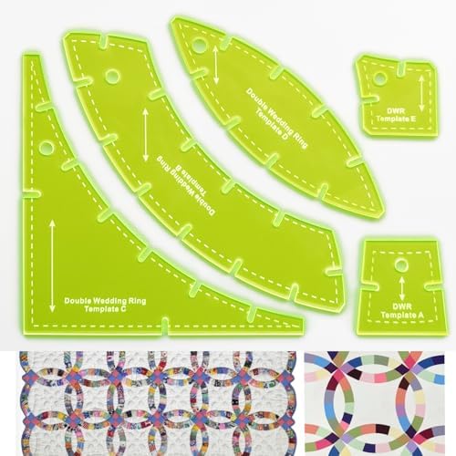 Amazon.com: Quilting Templates Slit N Sew Double Wedding Ring Set ...