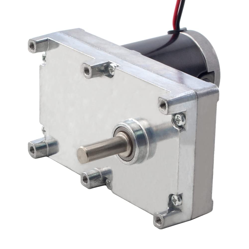 STEPPERONLINE Brushed 12V DC Gear Motor 160Kg.cm/9RPM with 390:1 ...