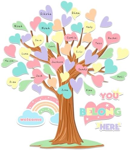 Amazon.com: 57pcs Boho Rainbow Welcome Banner Welcome Bulletin Board ...