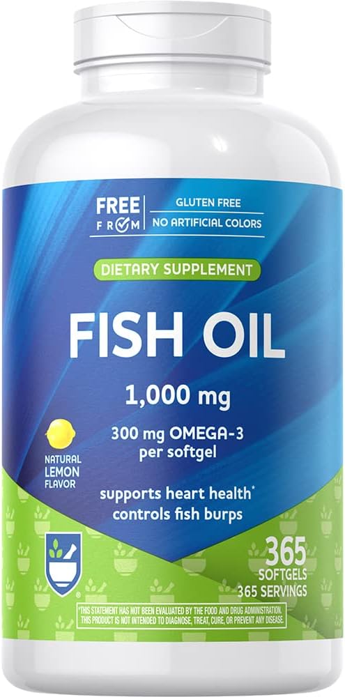 Amazon.com: Rite Aid Fish Oil 1000mg, 365 Softgels - Natural Lemon ...