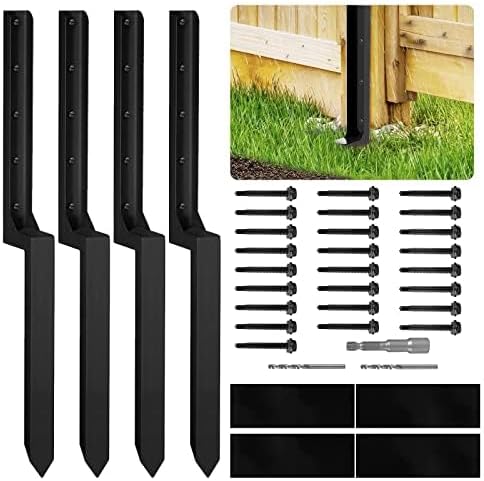 Amazon.com : 4 Pack Fence Post Repair Kit - Quick Fix Broken Wooden ...