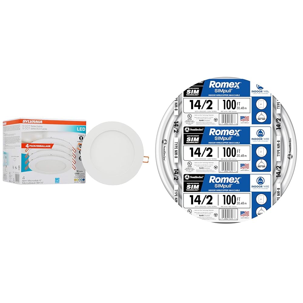 Sylvania LED 6" Slim Microdisk Recessed Downlight Junction Box, 16W ...