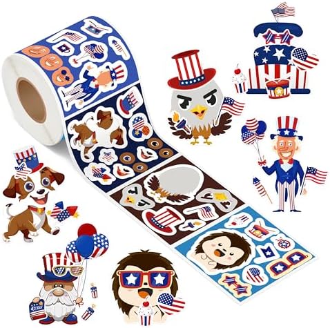 Amazon.com: 4th of July Craft for Kids Patriotic Stickers DIY Make a ...