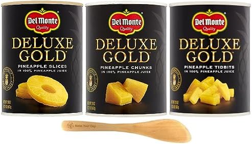 Amazon.com: Delmonte Deluxe Gold Pineapple, Slices, Chunks, Tidbits 20 ...