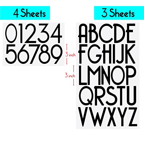 Snapklik.com : 3 Inch Self-Adhesive Vinyl Letters Numbers Kit, Modern ...