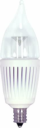 KolourOne 2.7W Candelabra Frost Flame Twist 3500K LED Dimmable Bulb ...