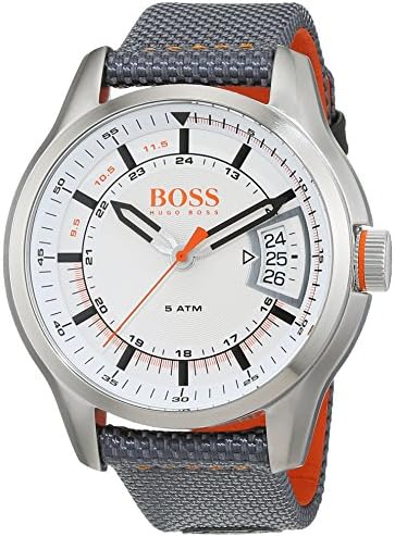 Hugo Boss Orange Hong Kong Herren-Armbanduhr Analog mit grauem Textil ...