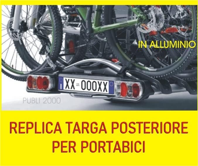(PUBLI 2000) TARGA REPLICA POSTERIORE PER PORTABICI IN ALLUMINIO E ...