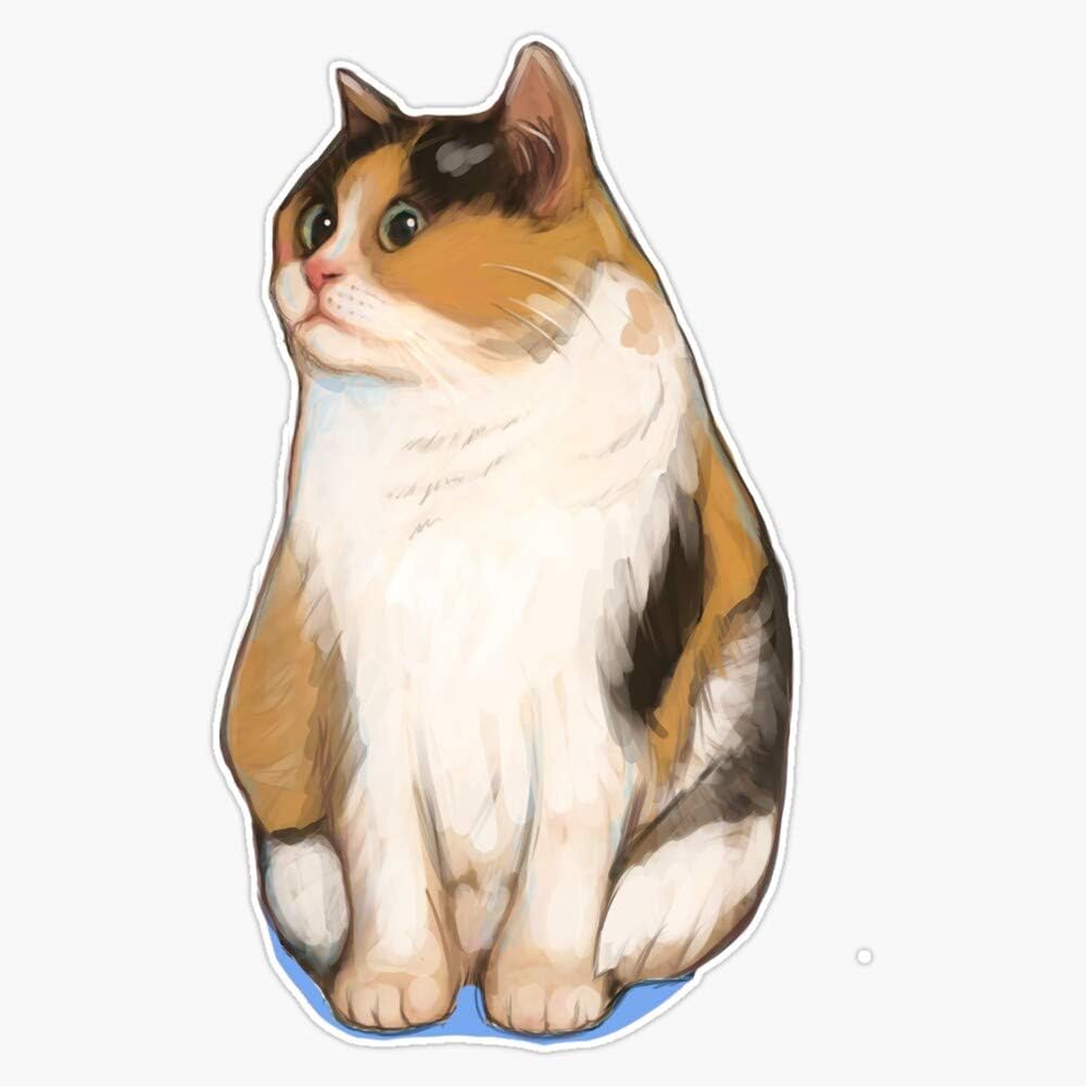 Amazon.com: Leyland Designs Calico Cat with Bright Eyes Sticker Outdoor ...