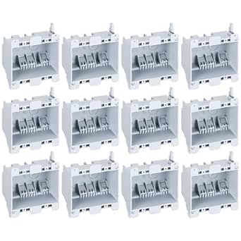LEONLITE 12 Pack Two Gang Old Work Electrical Outlet Box, Ultra-deep 25 ...
