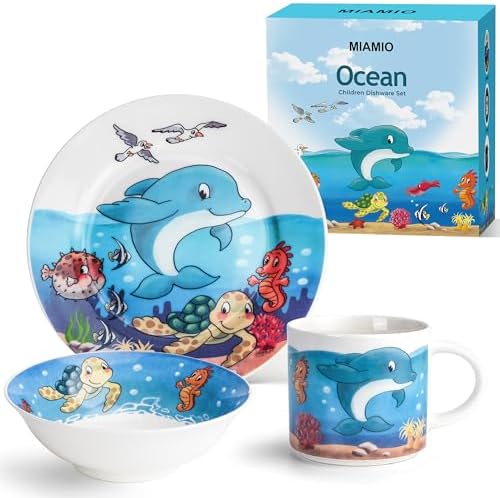 Amazon.com: MIAMIO – Set of 3 Kids Dinnerware Set/Porcelain Children ...