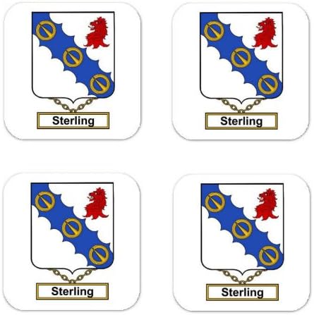 Amazon.com: Sterling Family Crest Square Coasters Coat of Arms Coasters ...