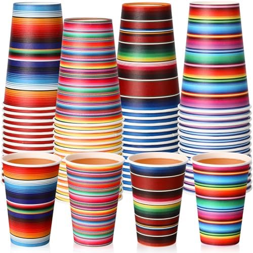 Amazon.com: Funnymoom 60 Pcs Fiesta Paper Cups 12 oz Mexican Party ...