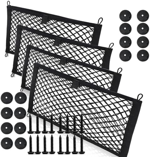4 Pcs Double Layer Elastic Storage Net(23.6 * 9.8inch),Car Storage Net ...