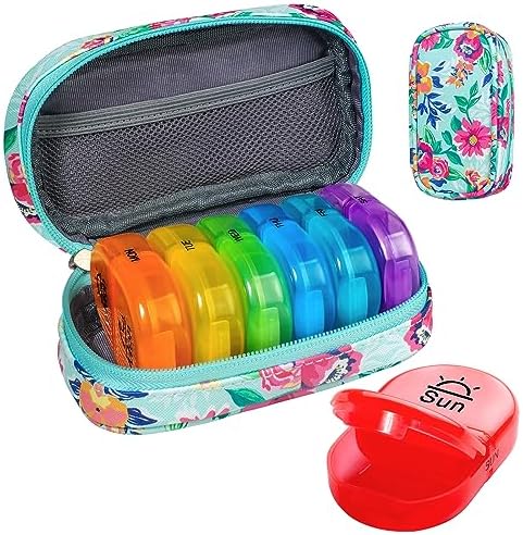 Amazon.com: Serfeymi Weekly Travel Pill Organizer 2 Times A Day AM PM ...