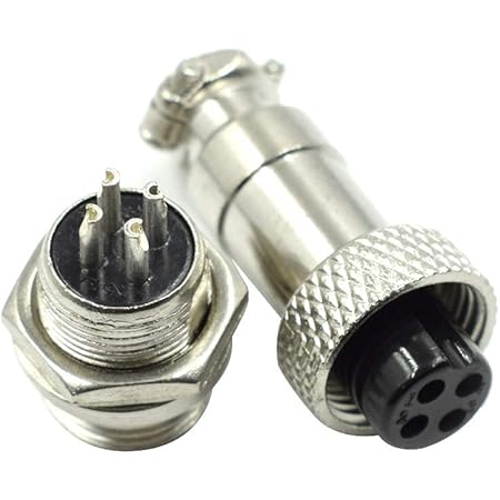 1 Set 12mm 6 Pin Aviation Plug Male & Female Wire Panel Metal Connector ...