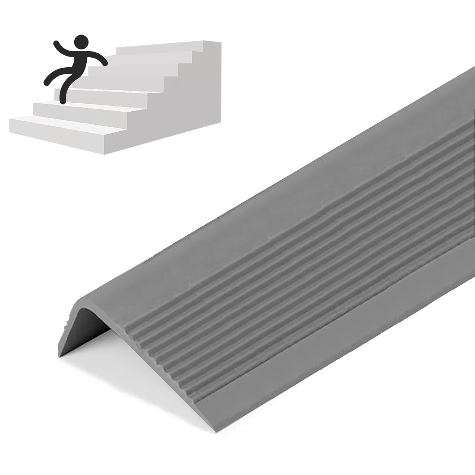 Rubber Stair Nosing - Stair Anti-Slip Adhesive Strip, Made of Wear ...