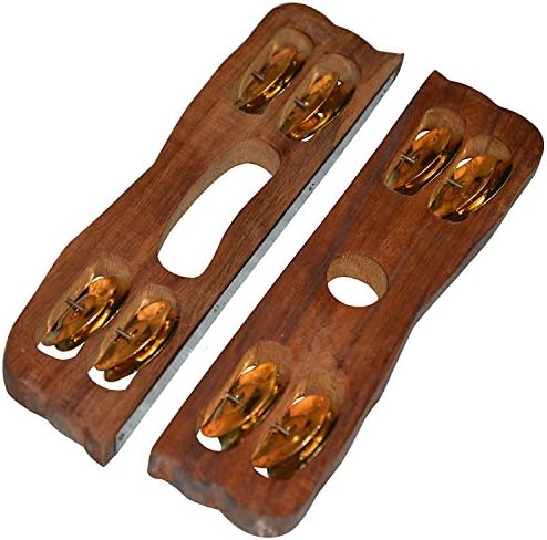 Indian Musical Instrument - Shisham wood Khartal Brass jingles Fibre ...