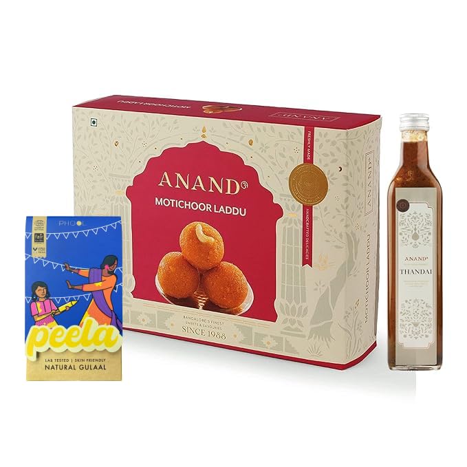 ANAND Motichoor Laddu Sweets Box - 500g | Holi Combo Pack with Organic ...