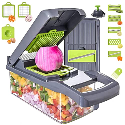 Vegetable Chopper Dicer 13-in-1 with 7 Blades Veggie Chopper with ...