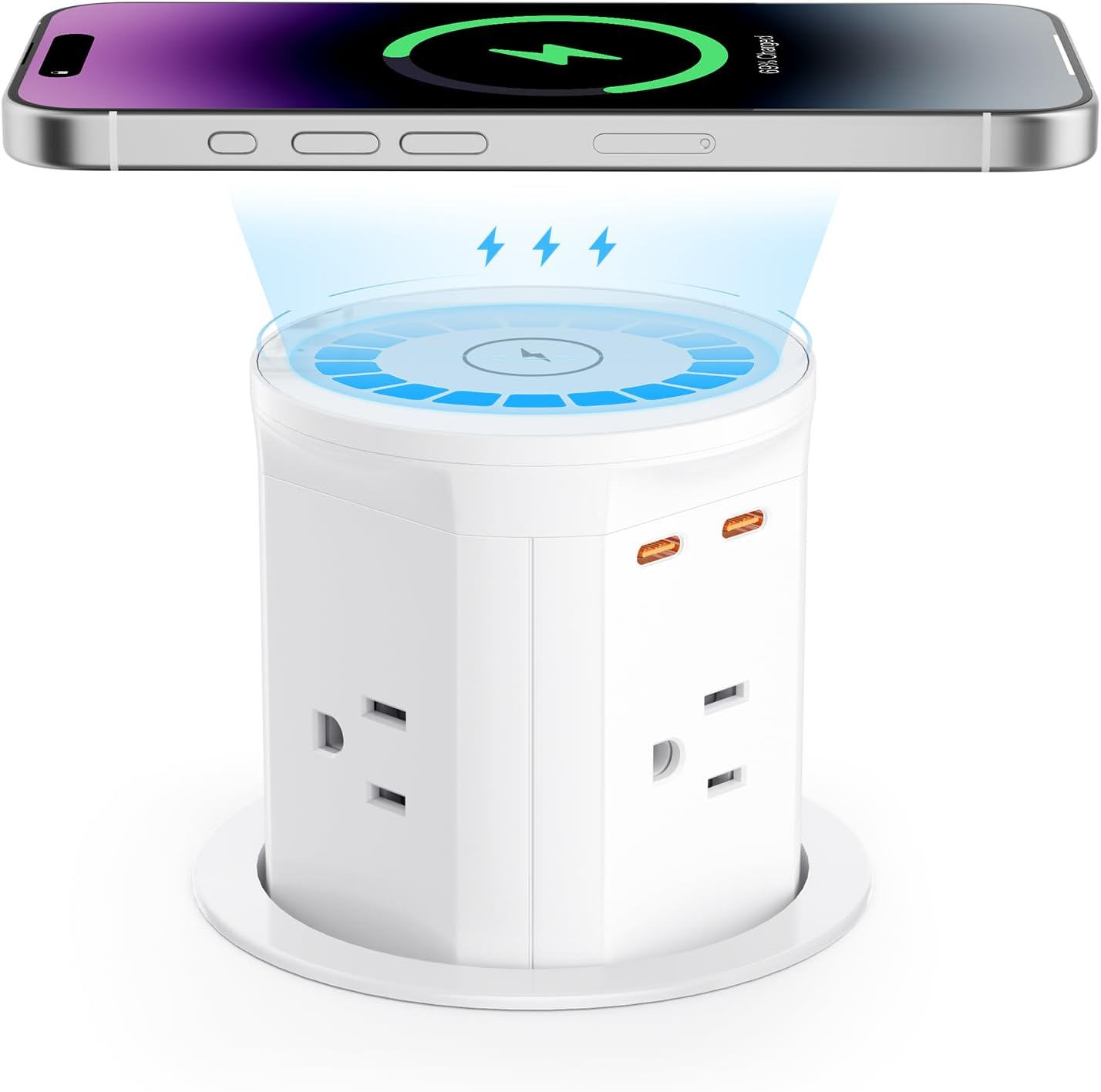 BTU Pop Up Outlet for Countertop with 15W Wireless Charger, 20W USB C ...