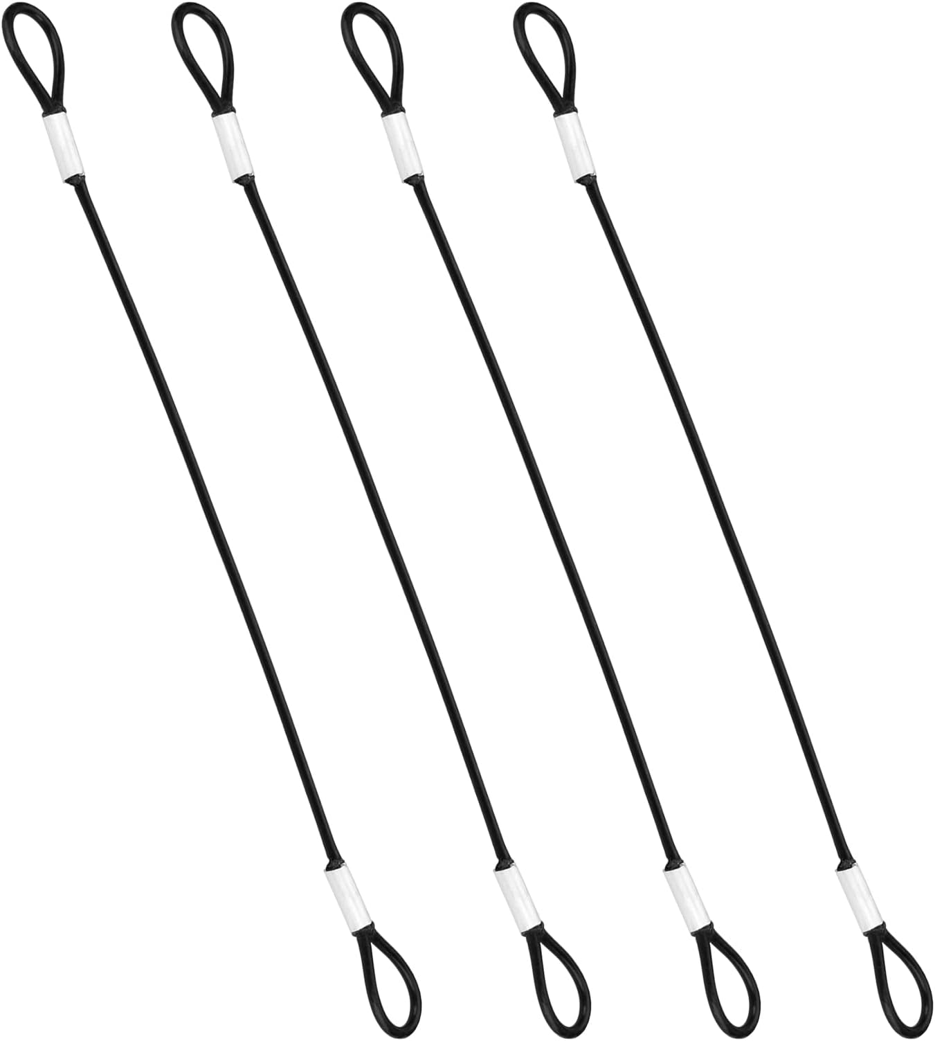 5PCS Vinyl Coated Stainless Steel Cable with Reinforced Loops, 24 Inch ...