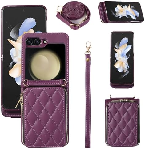 Amazon.com: Furiet Wallet Case for Samsung Galaxy Z Flip 5 5G 2023 with Wrist Strap Crossbody ...