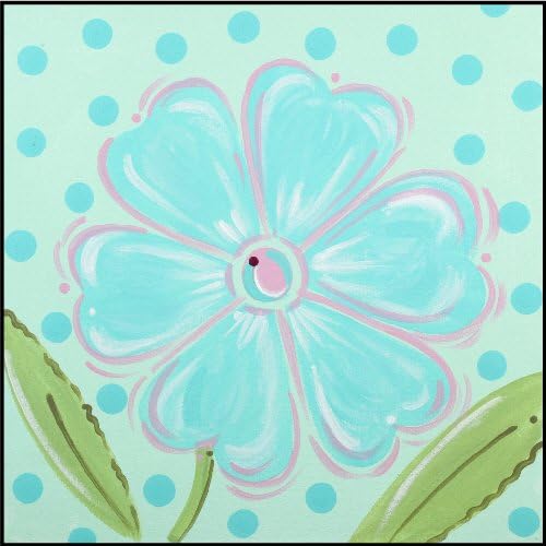 Amazon.com: Aqua Daisy Imagination Square Hand Painted Canvas Art ...