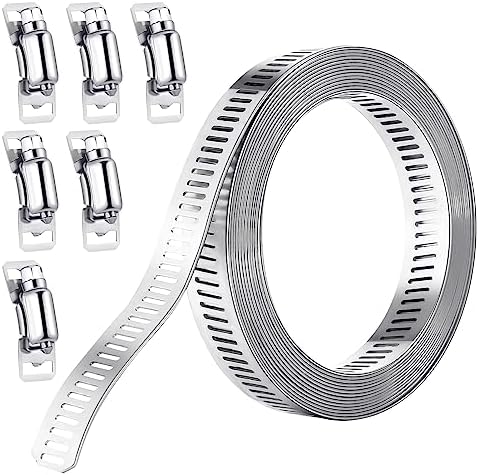 RosewineC Hose Clamp, 3m/9.8ft Adjustable Jubilee Clips Stainless Steel ...