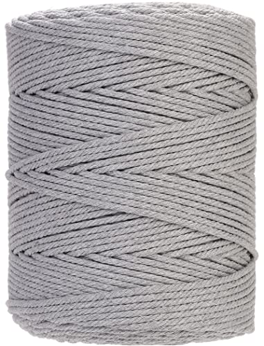 GOHOF Macrame Cord 4mm x 300m Premium Cotton Macrame Rope, 4 Strand ...