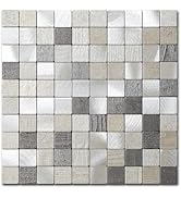 M MOFIT Square Tile Stickers for Kitchen,Matte Marble Stick on Tiles ...