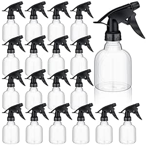Amazon.com: Nuogo 20 Pcs Clear Plastic Spray Bottles 8oz Refillable Empty Spray Bottle with ...