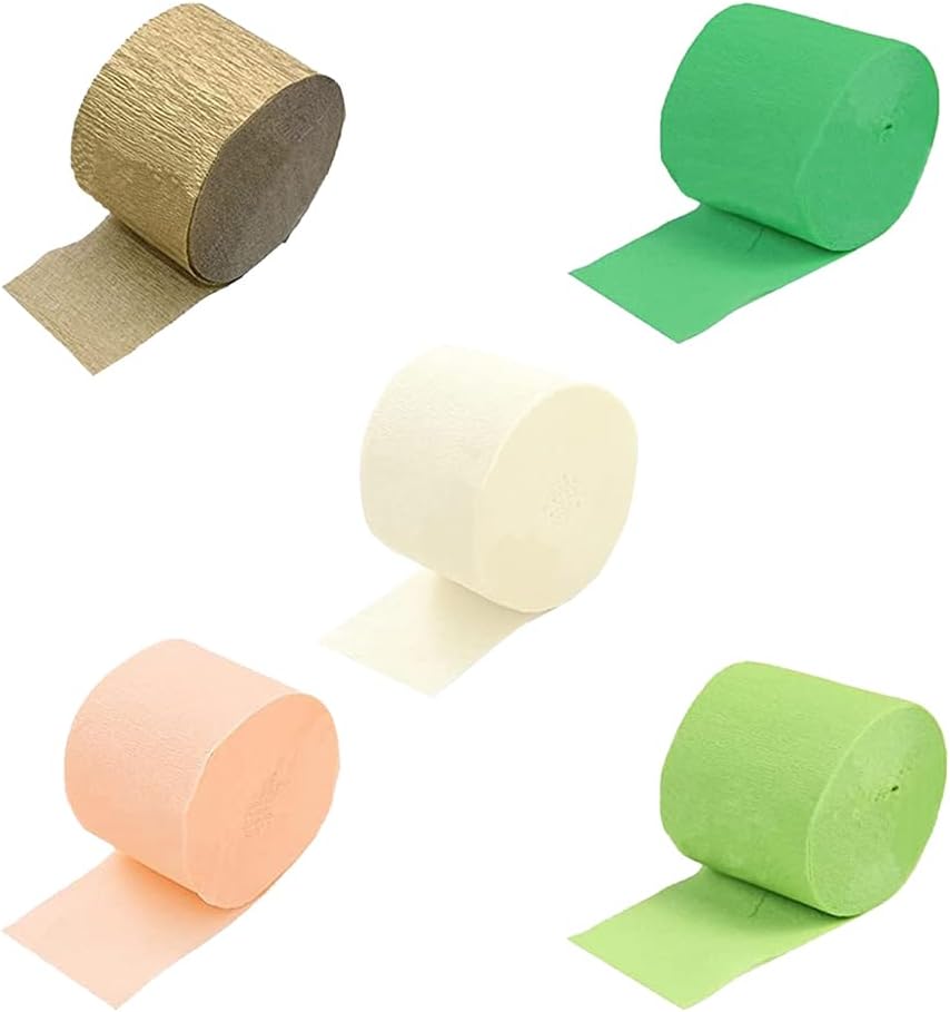 Amazon.com: Crepe Paper Streamers,5 Rolls 410ft Party Streamers,Green ...