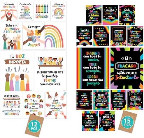 Amazon.com: Decorably Spanish Diversity Posters and Spanish ...