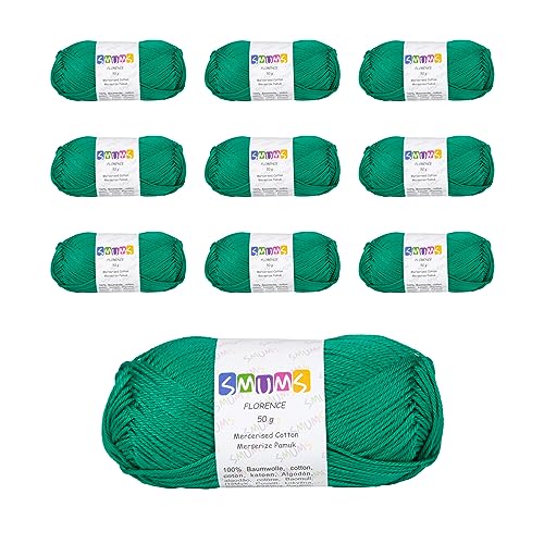 SMUMS 100% Mercerized Cotton Crochet Yarn | 50gr x 10 Balls for ...