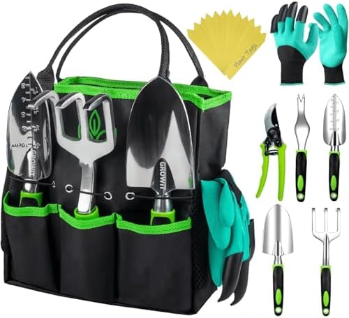Amazon.com : Gardening Tools Set of 10 - Complete Heavy Duty Garden ...