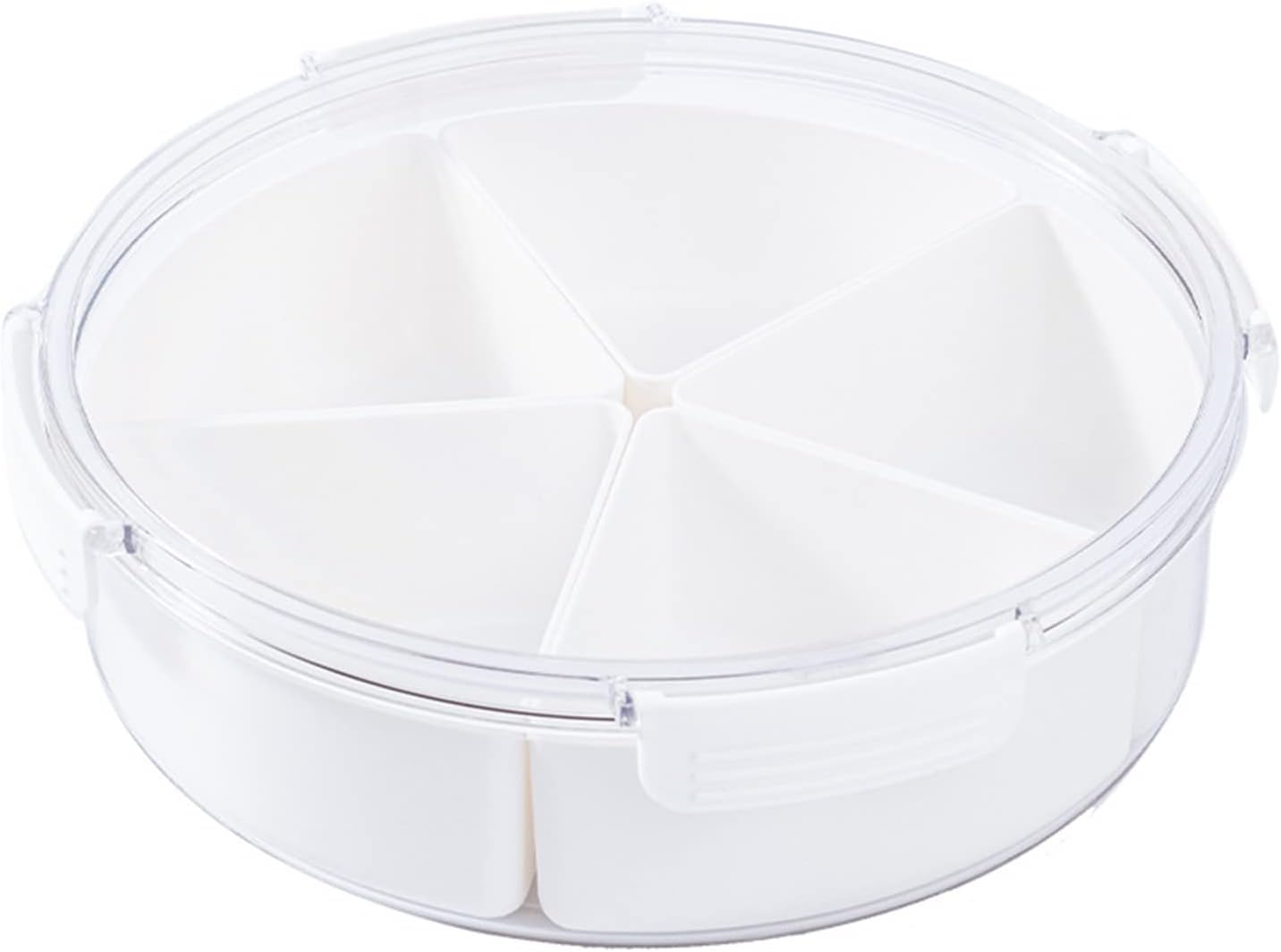 Amazon.com: MUGA Snacks Divided Seving Tray With Lid - Round Divided ...