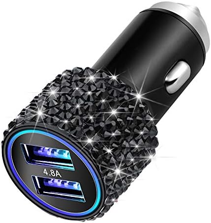 Amazon.com: Bling Car Charger Accessories Set,Rhinestone Dual USB Car ...