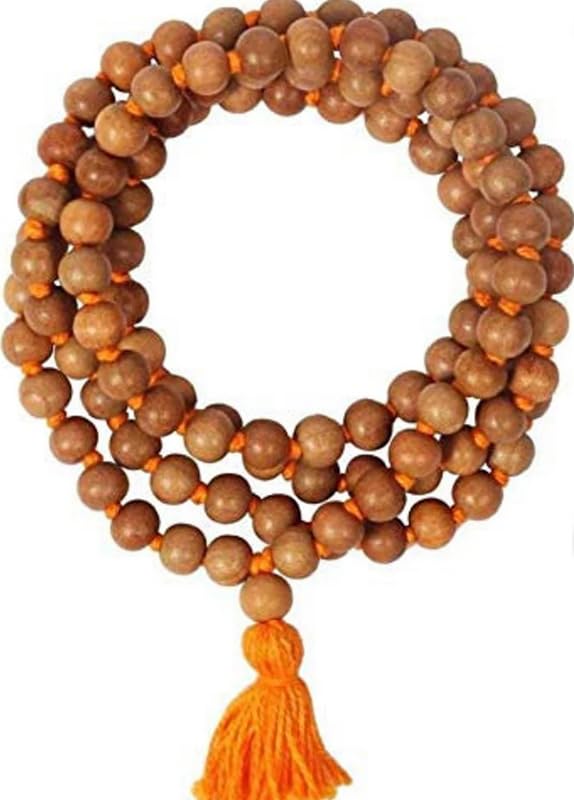 DeepMines Lovely Collection White Chandan Ki Mala With Round Balls ...