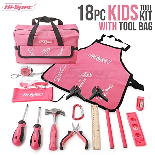 Snapklik.com : Hi-Spec 18pc Pink Kids Tool Kit Set & Child Size Tool ...