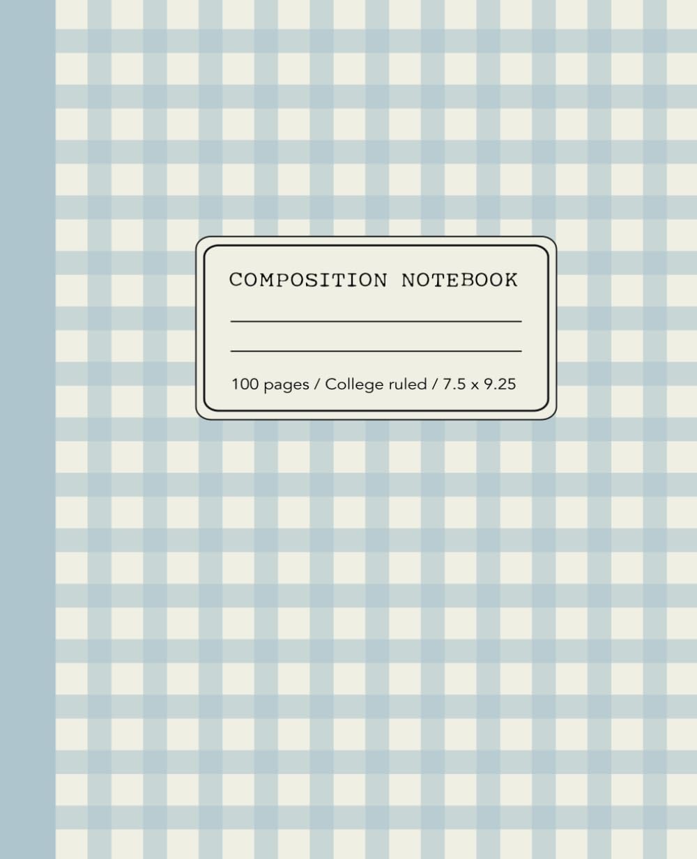Composition Notebook: Aesthetic Pastel Blue Gingham | College Ruled ...