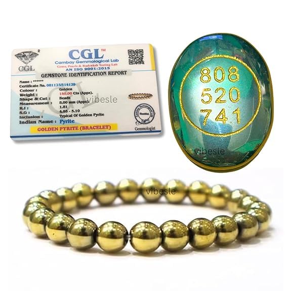 Natural Pyrite Bracelet With Lab Test Certificate and Pyrite Stone Zibu ...
