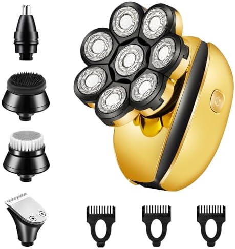 Amazon.com: Upgrade 7 Heads Men’s 5-in-1 Electric Head Shaver for Bald ...