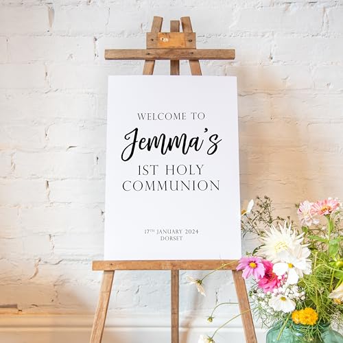 Personalised Foil party sign rose gold 1st holy communion | first holy ...